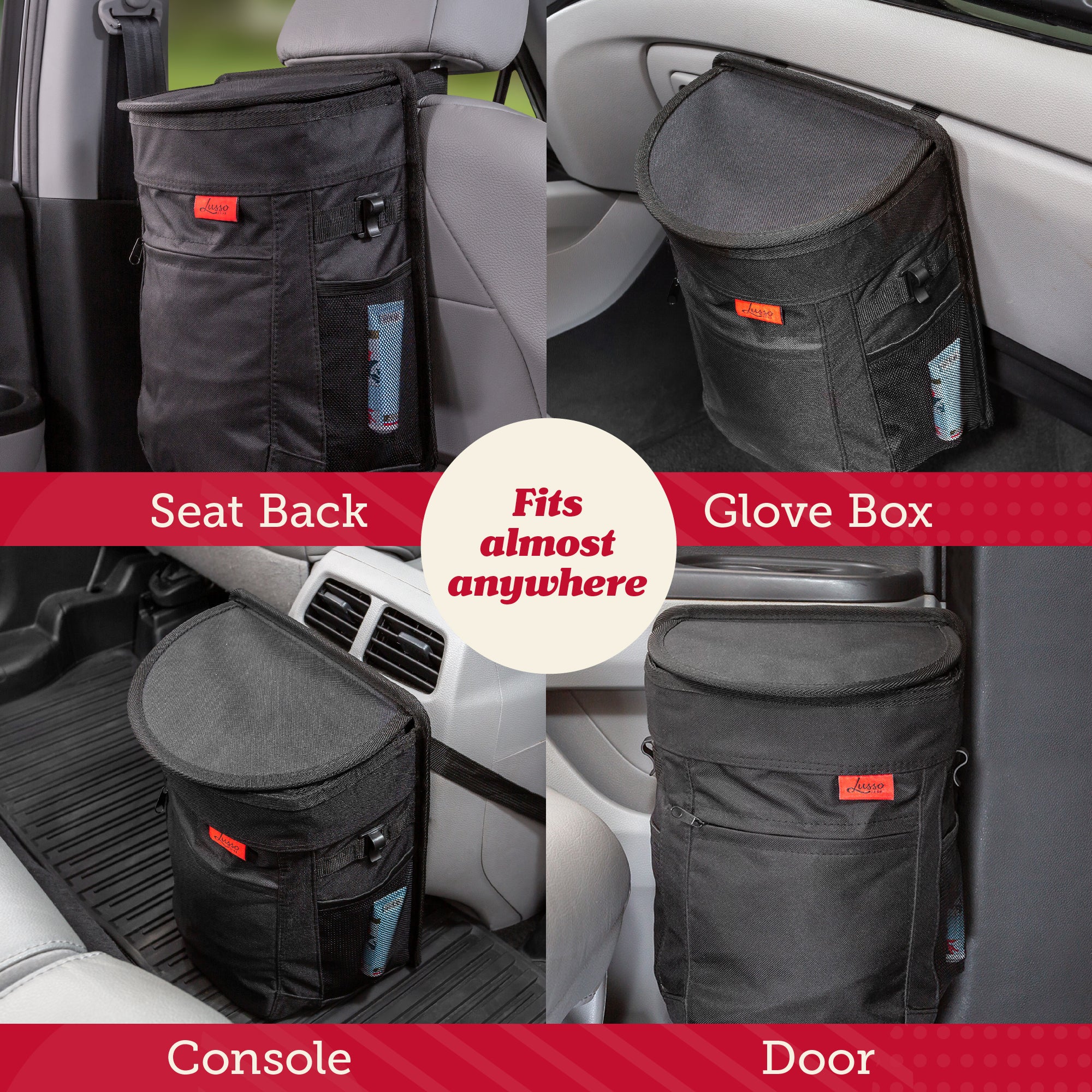 Lusso Gear Car Trash Can for Everyday Use - No More Messy Seats